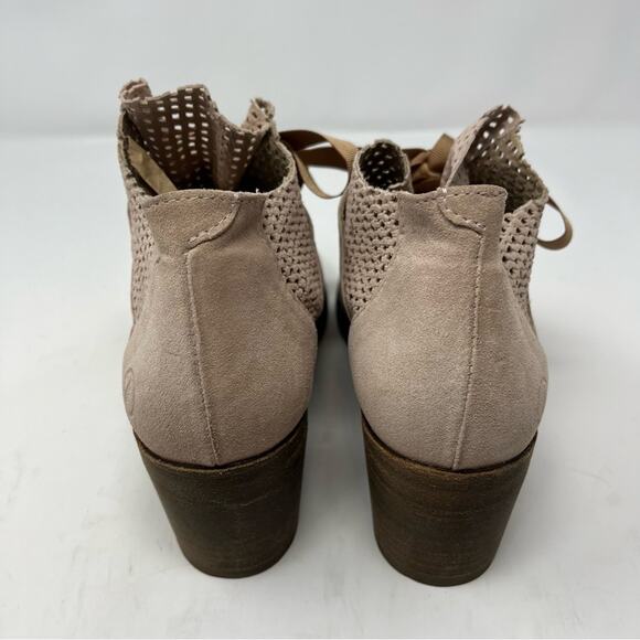 Casta | Shoes | Sundance Casta Suede Rosa Boots Lace Up Block Heel ...